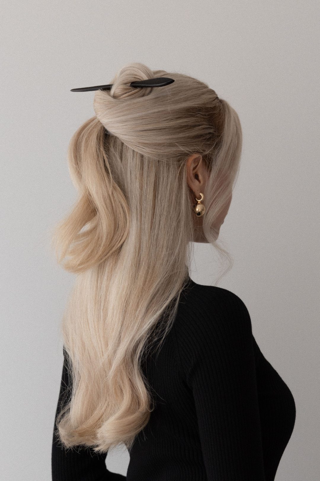 Easy Half Up Half Down Hair Stick Hairstyle - Alex Gaboury